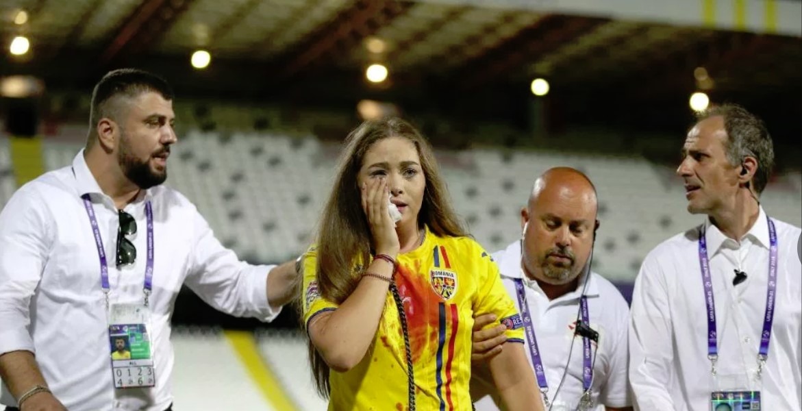Filmul scandalului din tribună. De ce a fost lovită, de fapt, iubita ...